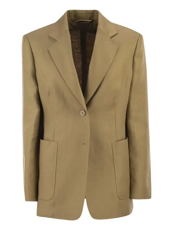 Max Mara Linen Fabric Blazer - Cream