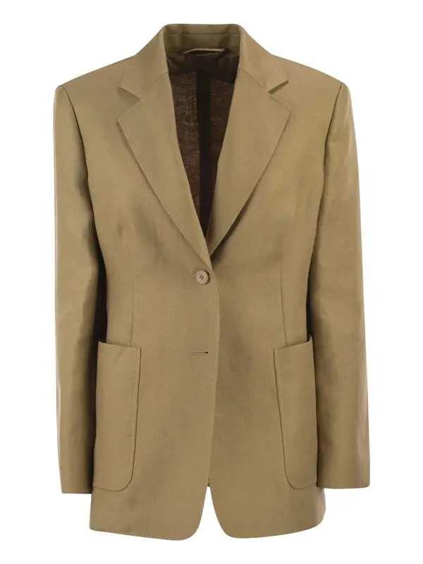 Max Mara Linen Fabric Blazer - Cream