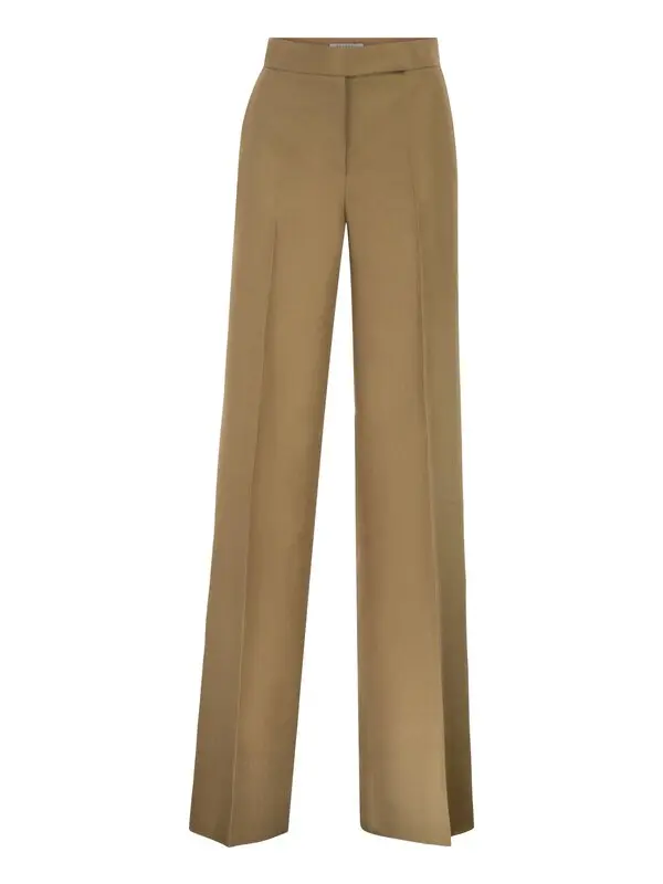 Max Mara Mxmbadesse Wide-leg Linen Trousers - Cream
