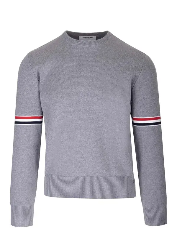 Thom Browne Milano Stitch Crew Neck Sweater - Gray
