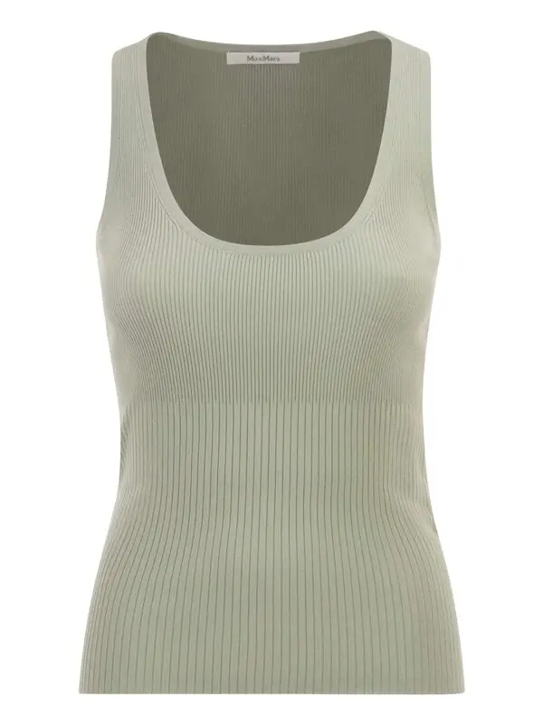 Max Mara Viscose Blend Yarn Top - Green