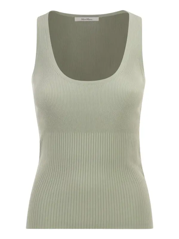 Max Mara Viscose Blend Yarn Top - Green