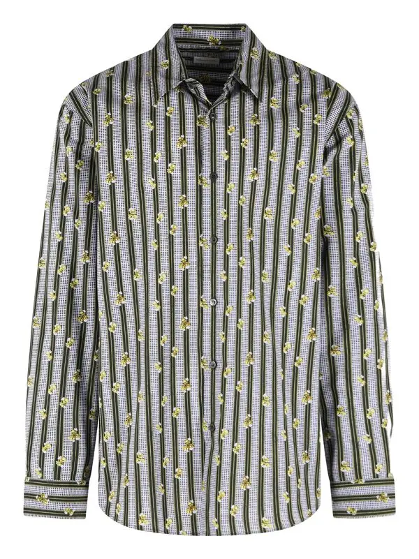 Dries Van Noten Caper' Lilac Cotton Shirt - Multicolor