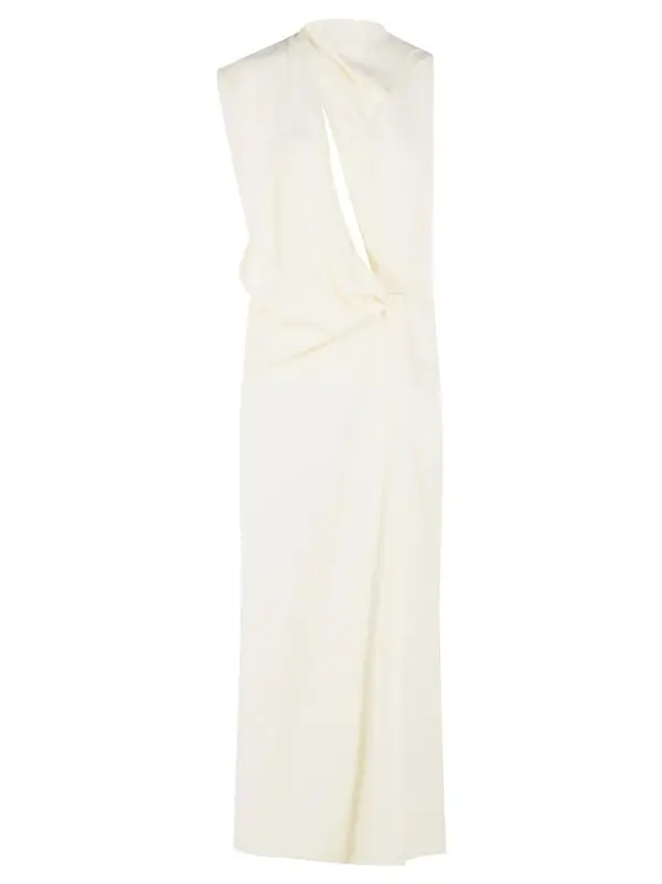 Sportmax Ebbri Asymmetrical Viscose Dress - Cream