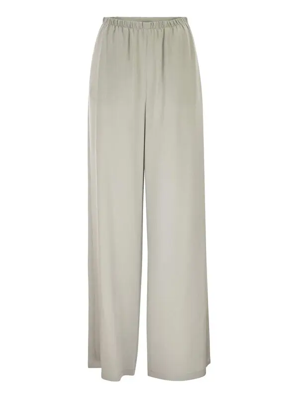 Max Mara Silk Crêpe De Chine Trousers - Green