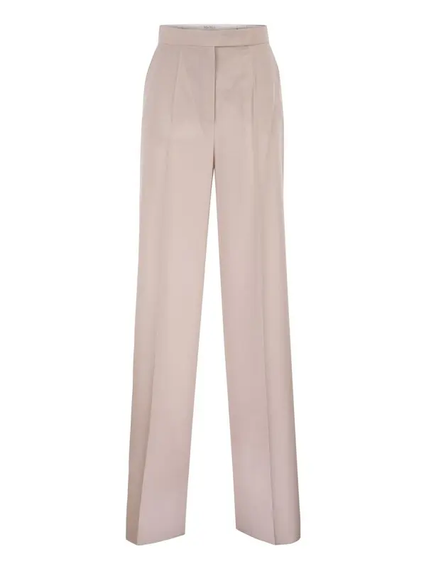 Max Mara Wide-leg Wool-blend Trousers - Pink