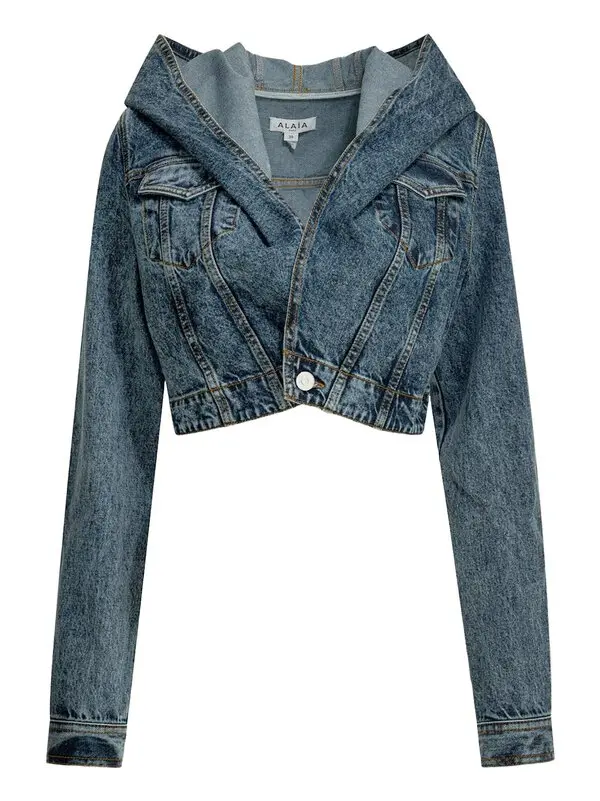 Alaïa Hooded Denim Jacket - Multicolor