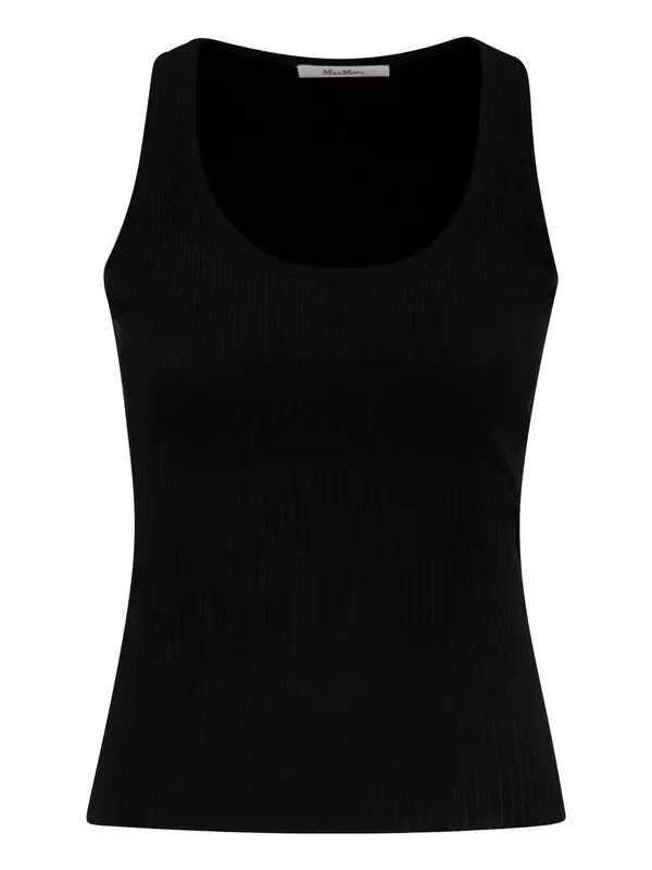 Max Mara Viscose Blend Yarn Top - Black