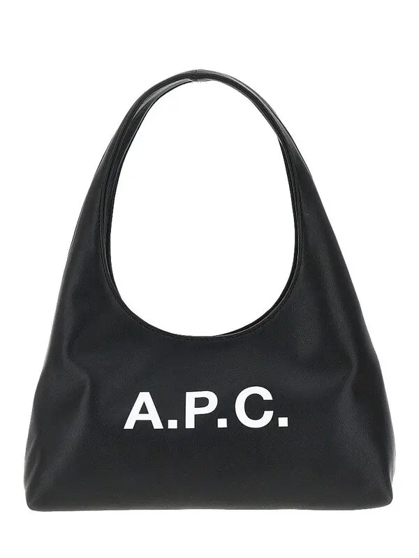 A.p.c. Faux Leather 'ninon Baby' Tote Bag - Black