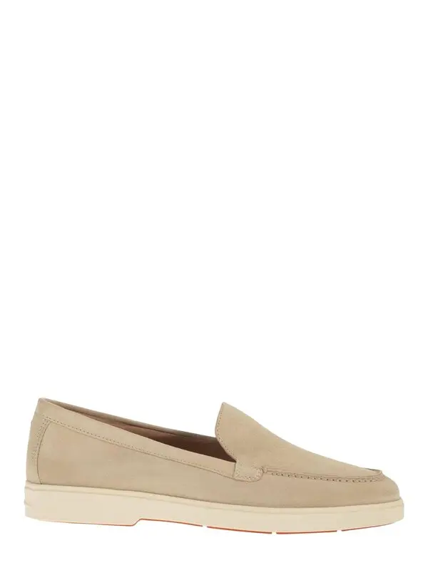 Santoni Yaltamoc Suede Loafer - Cream