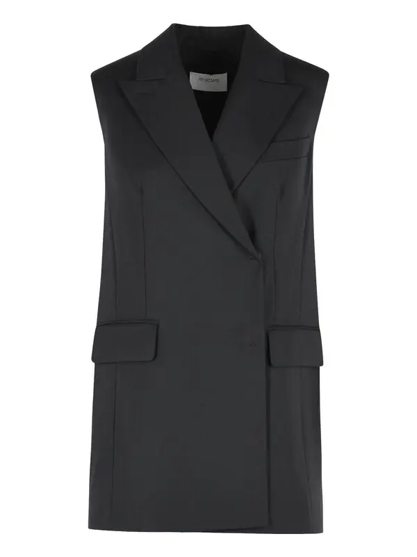 Sportmax Albero Virgin Wool Blend Vest - Black