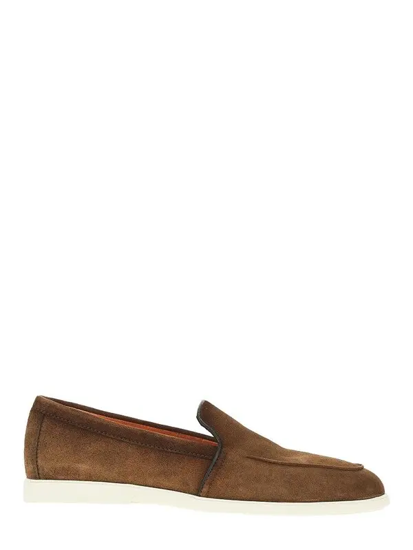 Santoni Malibu' Suede Leather Loafers - Brown