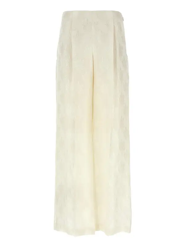 Fendi Silk Jacquard Pants - White