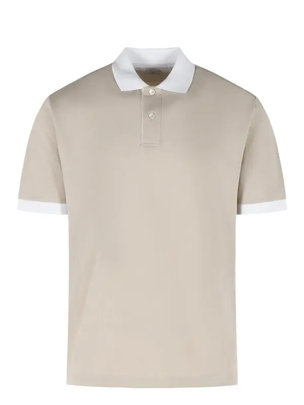 Eleventy Beige Cotton Polo Shirt - Cream