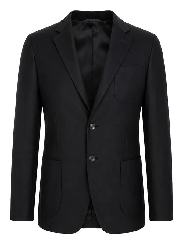 Giorgio Armani Giacca Monopetto Sfoderata In Cashmere - Blue