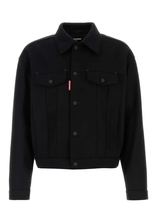 Dsquared2 Wool Blend Jean Jacket - Black