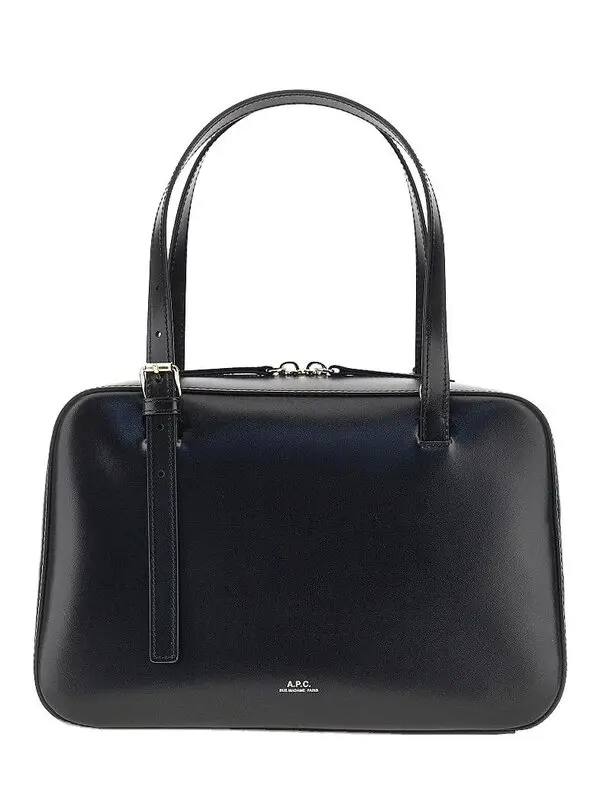 A.p.c. Virginie Box Leather Bag - Black