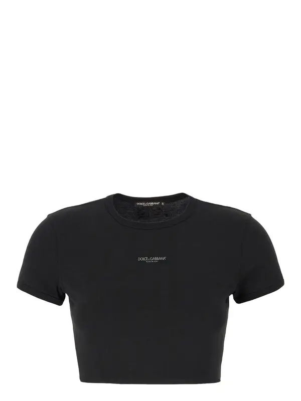 Dolce & Gabbana Logo Crop T-shirt - Multicolor
