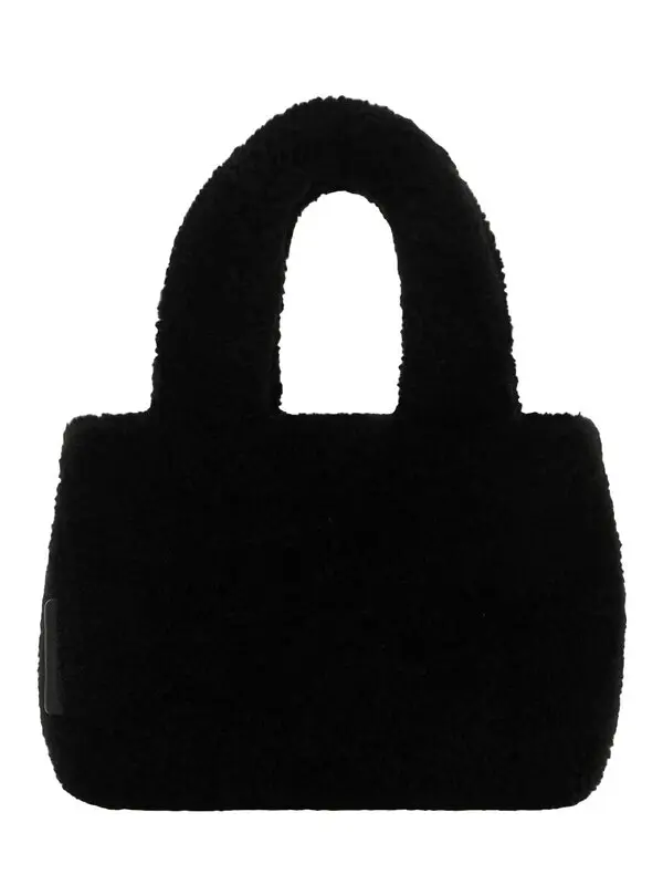 Amina Muaddi Shearling Amini Giuly Handbag - Black