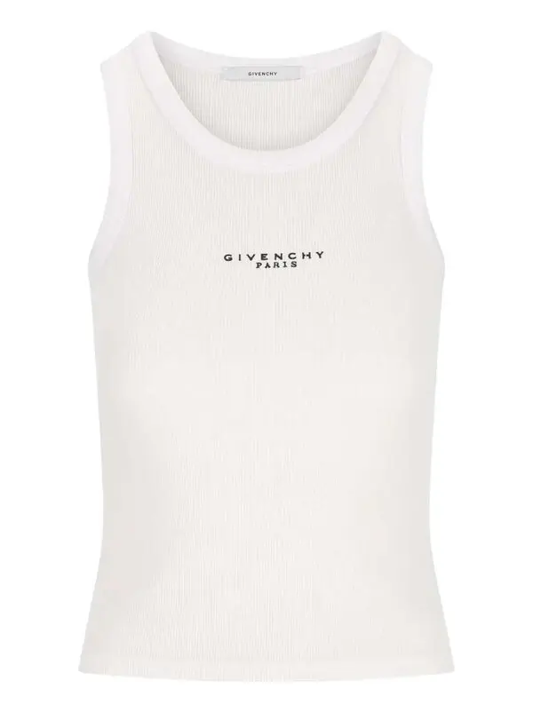Givenchy Ribbed Tank Top With Logo - White