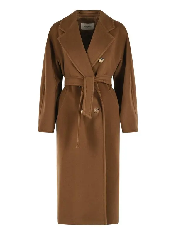 Max Mara Madame' Virgin Wool And Cashmere Coat - Brown