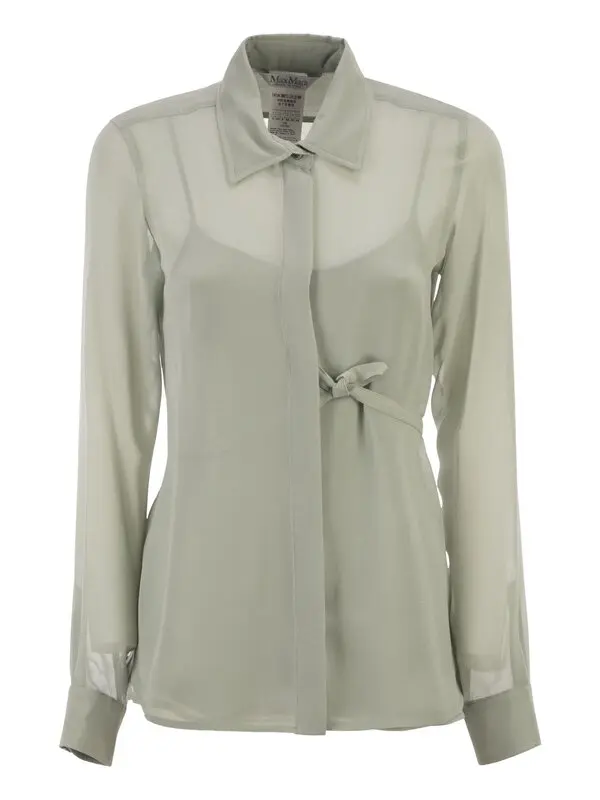 Max Mara Silk Chiffon Shirt With Matching Top - Green