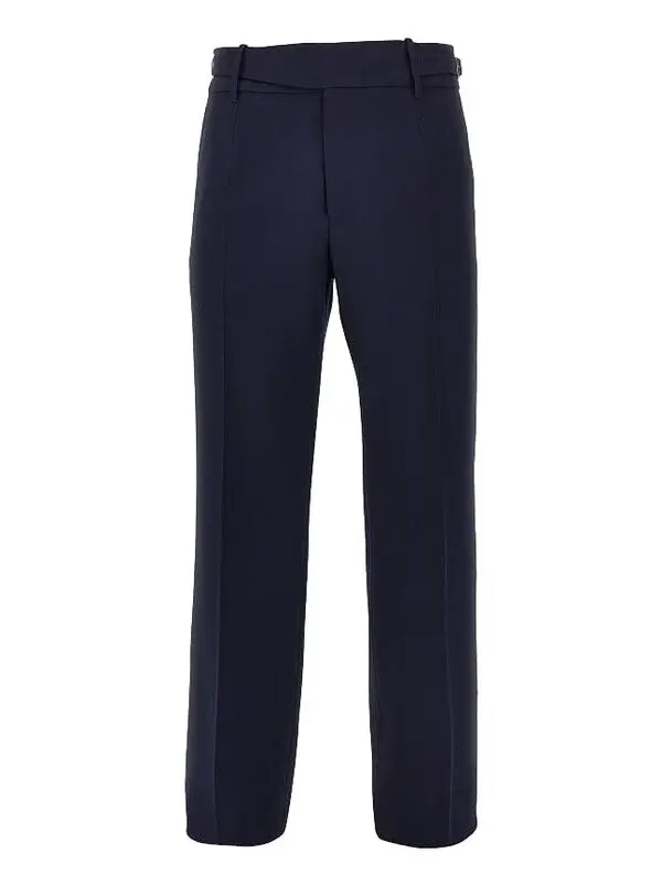 Dolce & Gabbana Wool Pants With Waist Straps - Blue