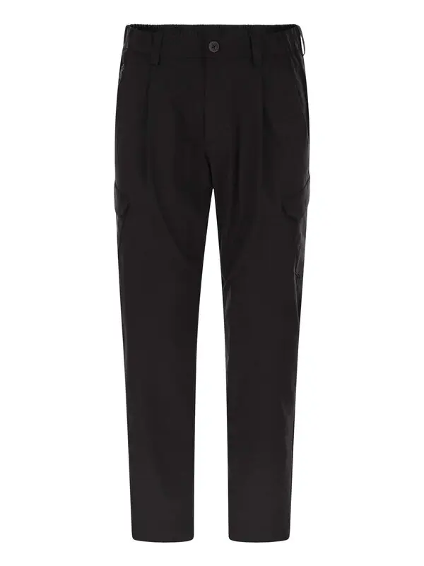 Herno Cargo Trousers With Mechanical Stretch Yarn - Black