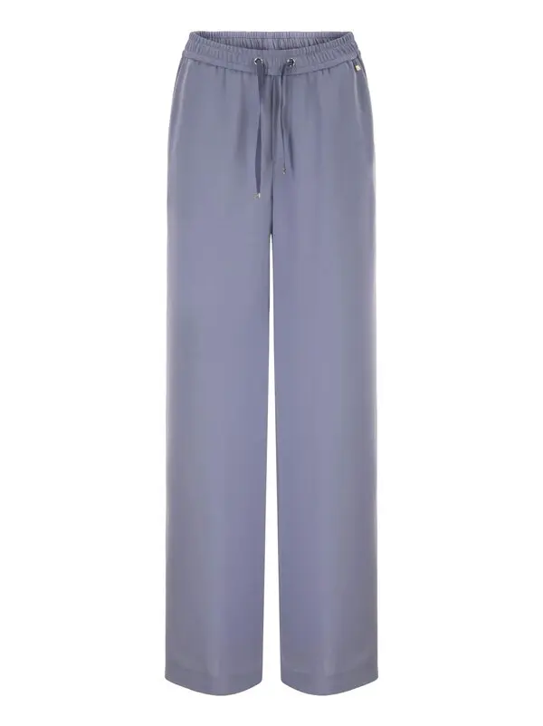 Herno Flowing Wide-leg Trousers With Drawstring - Blue