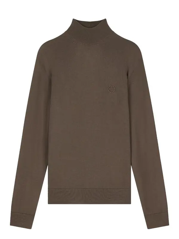 Giorgio Armani Virgin Wool Slim-fit Sweater - Brown