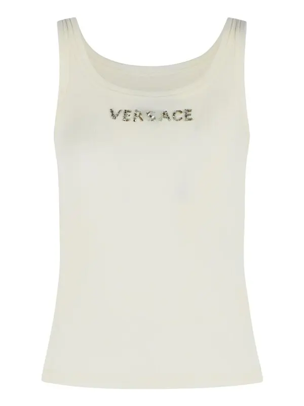 Versace Virgin Wool Tank Top - Cream