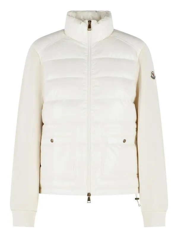 Moncler Open Zip Sweater - White