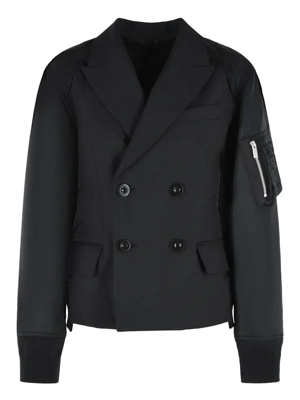 Sacai Wool Blend Blazer - Black