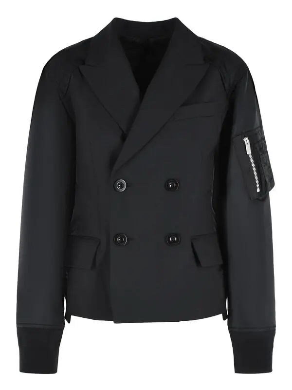 Sacai Wool Blend Blazer - Black