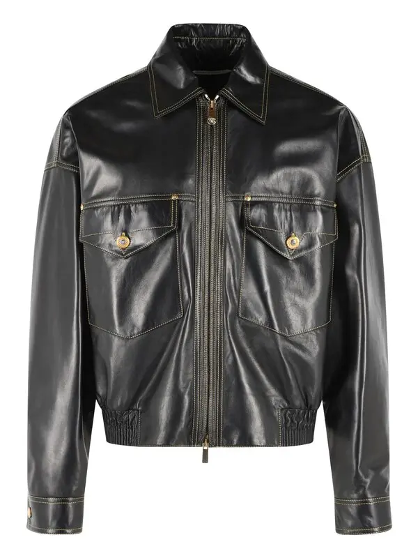 Versace Leather Jacket - Black