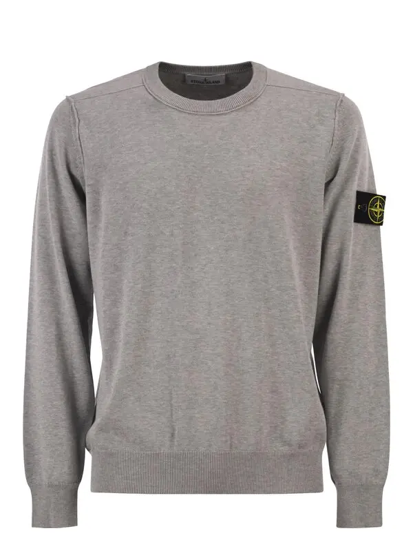 Stone Island Cotton Crew Neck Jumper - Gray