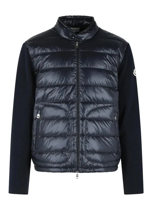 Moncler Padded Virgin Wool Cardigan - Blue