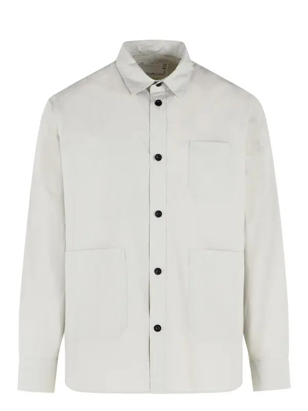 Sacai Typewriter' Light Beige Cotton Shirt - Cream