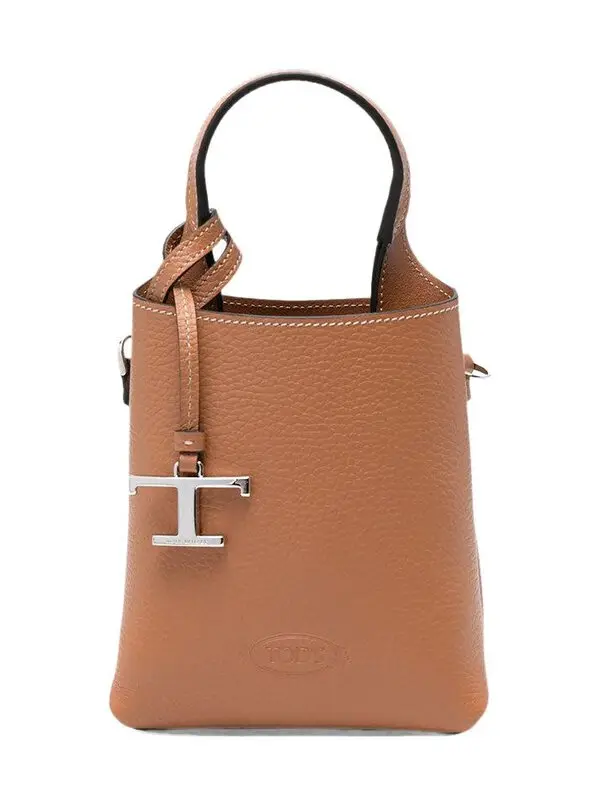 TOD'S Hammered Leather Micro Bag - Brown