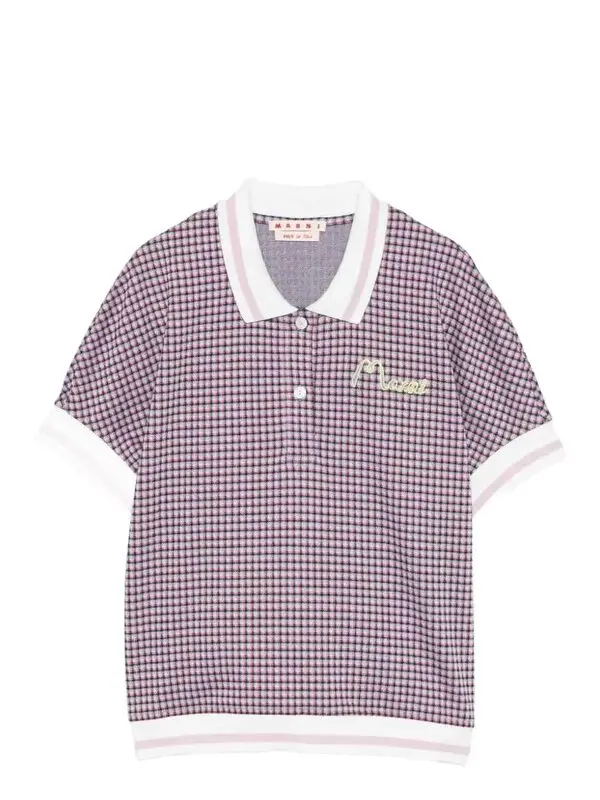 Marni Embroidered Checked Polo - Multicolor