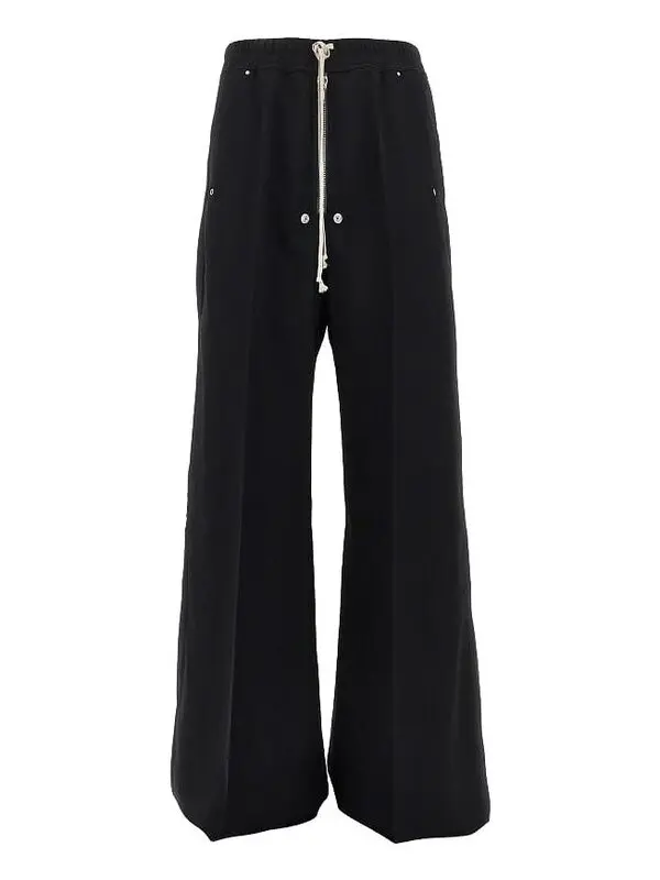 Rick Owens Wool Canvas Wide Bela Pants - Black