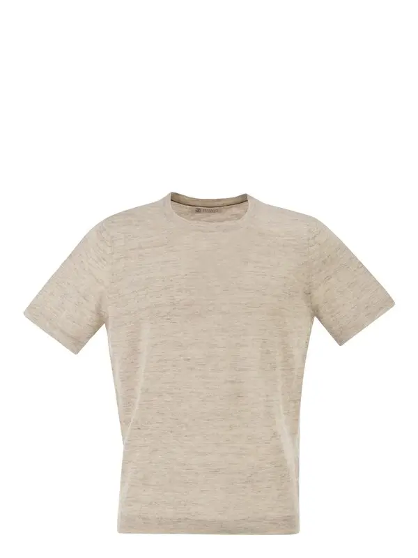 Brunello Cucinelli Linen And Cotton Crew Neck T-shirt - Multicolor