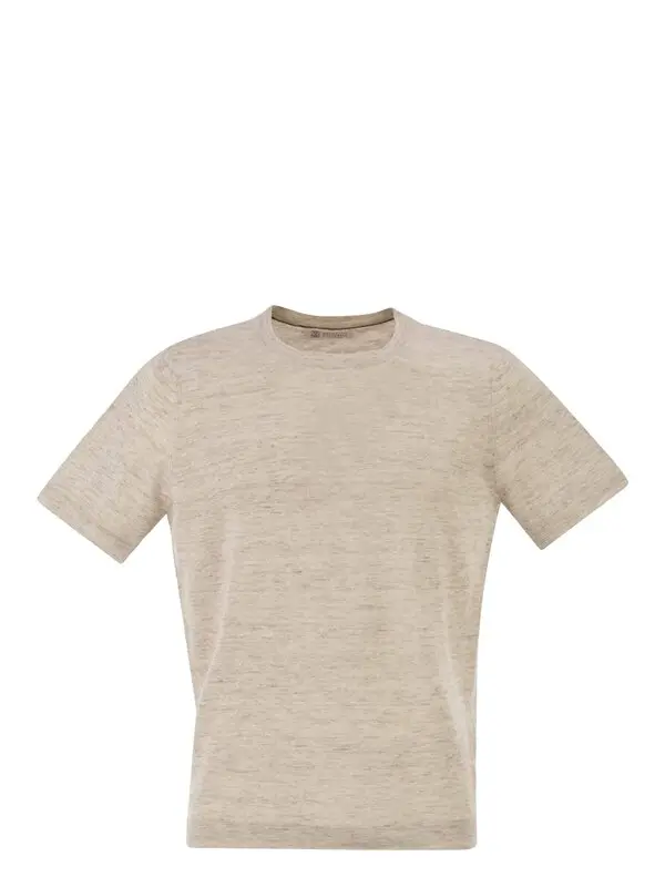 Brunello Cucinelli Linen And Cotton Crew Neck T-shirt - Multicolor