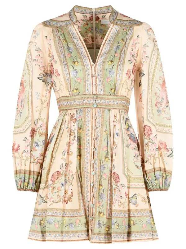 Zimmermann Roselight Linen Mini Dress - Multicolor