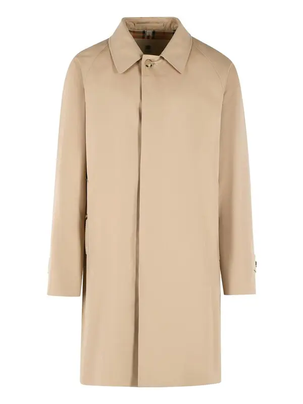 Burberry Camden' Midi' Beige Cotton Trench Coat - Cream
