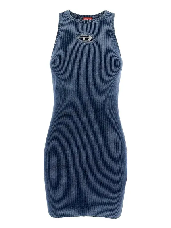 DIESEL® Ribbed Cotton Cut-out Dress - Multicolor