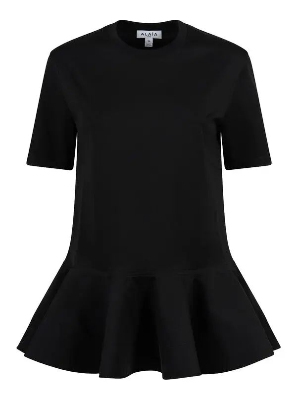 Alaïa Cotton Jersey Crinoline T-shirt - Black