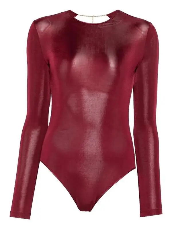 Saint Laurent Cassandre Open Back Long Sleeve Top - Red