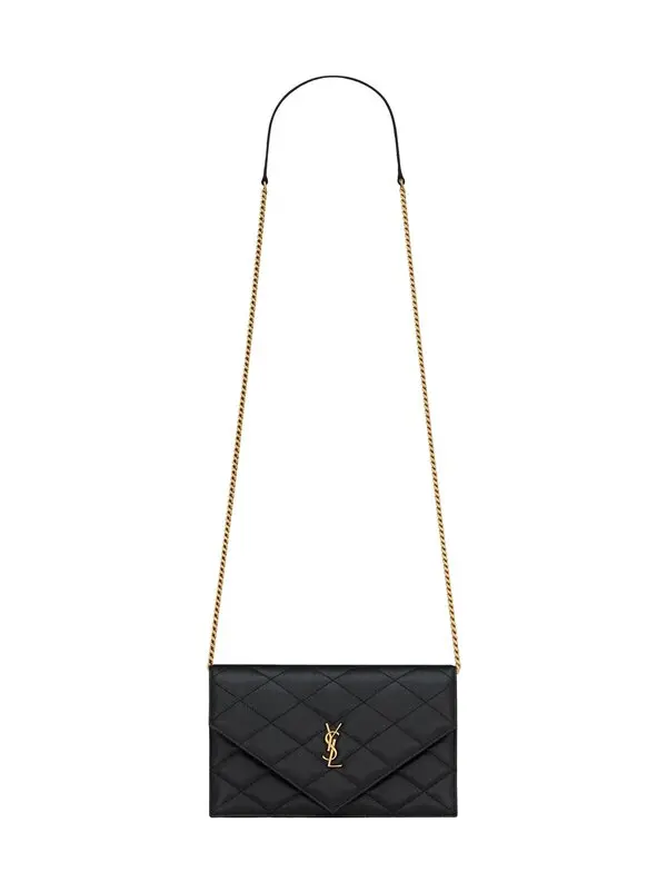 Saint Laurent Paris Leather Crossbody Bag With Metal Cassandre Logo - Multicolor