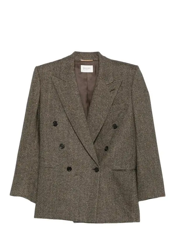 Saint Laurent Jackets Blazers - Brown
